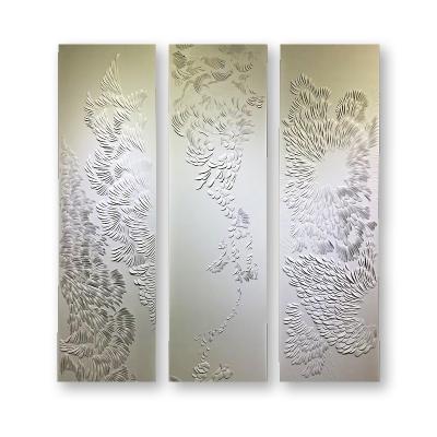 China 3D Leather Carved Accent Wall Panel Modern Design Interior Decoration for sale