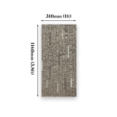 China Striped Rock Texture PU Stone Wall Cladding Panels Polyurethane Faux Veneer Waterproof for sale