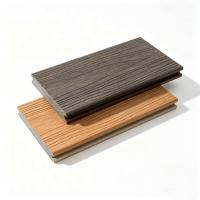 China 140x25mm WPC Solid Decking 3D Embossed Durable Weather Resistant Outdoor Flooring for sale
