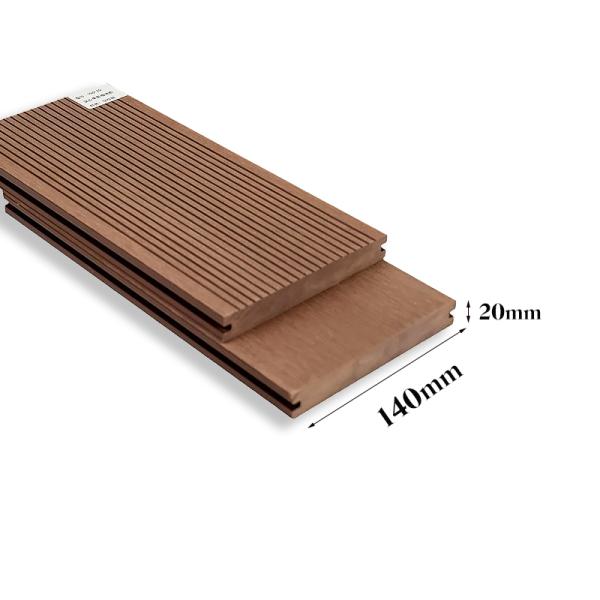 Quality Outdoor WPC Floor Decking 140x20mm Grooved Exterior UV Stabilized Garden Backyard for sale