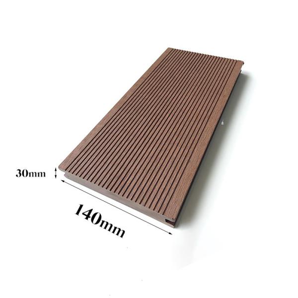 Quality Double Sided WPC Decking 140x30mm Grooved Anti Slip Composite Outdoor Flooring Spa for sale