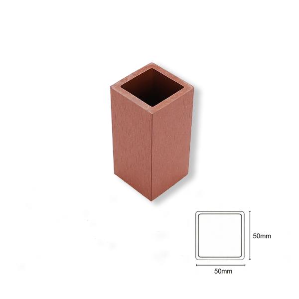 Quality 50*50mm WPC Wall Cladding Panel Square Timber Tube Hollow Waterproof Fence Profile for sale
