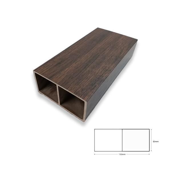 Quality 50*100mm WPC Wall Panel Outdoor Square Timber Tube Hollow Waterproof Partition Cladding for sale