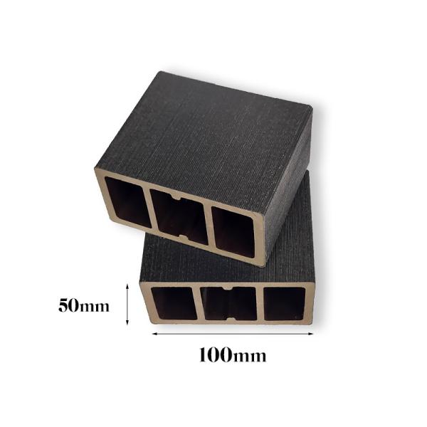 Quality Square WPC Decorative Wall Panel Timber Tube ASA Co-Extrusion Hollow Waterproof No-Fading Fence Pergola for sale