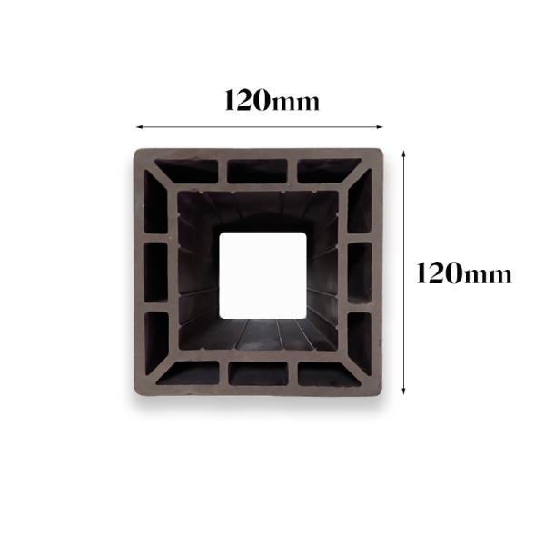 Quality 120*120mm WPC Outdoor Wall Panels Upright Column Hollow Waterproof Fence Post Partition for sale