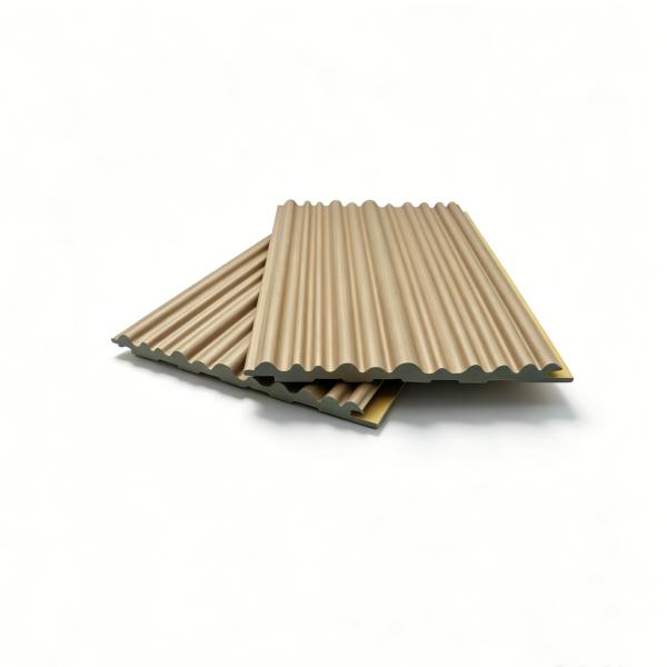 Quality Click Lock Solid Waterproof PVC Fluted Wall Panels 163x12mm Wavy Grille Interior for sale
