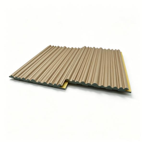 Quality Click Lock Solid Waterproof PVC Fluted Wall Panels 163x12mm Wavy Grille Interior for sale