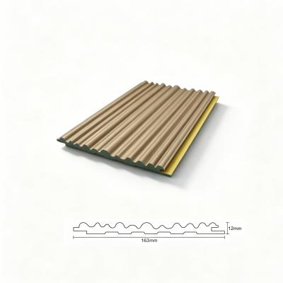 China Click Lock Solid Waterproof PVC Fluted Wall Panels 163x12mm Wavy Grille Interior Cladding for Home Decor Projects for sale