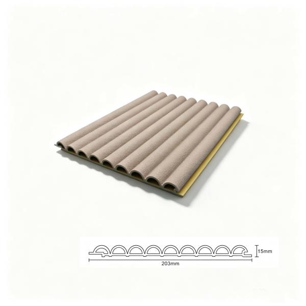 Quality 203x15mm Semicircular Arc PVC Fluted Wall Panels Hollow Eco Friendly Interior Cladding Design for Hotel Spaces for sale