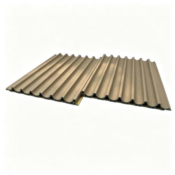 Quality 7 Arcs Inner Hollow PVC Fluted Wall Panels 3D Texture Wave Design Cladding for for sale