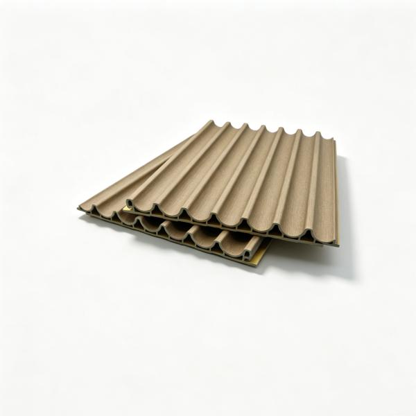 Quality 7 Arcs Inner Hollow PVC Fluted Wall Panels 3D Texture Wave Design Cladding for for sale