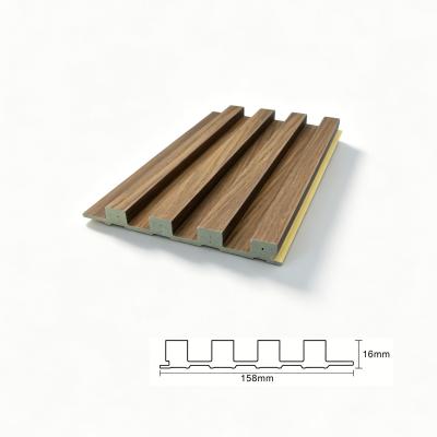 China Quick Installation Solid Core PVC Fluted Wall Panels Decorative Slat Cladding Design for Interior Space Projects for sale
