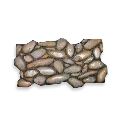 China 3D Realistic PU Stone Pebble Wall Panel Waterproof Faux Cladding Texture For House Villa for sale
