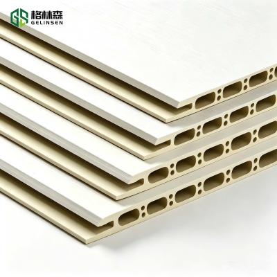 China 400mm Bamboo Wood Fiber PVC Wall Panel Class B Fire-retardant for Schools Hospital for sale