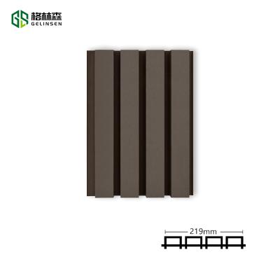 China Exterior WPC Wall Panels 3D Wood Plastic Composite Slat Board Anti-Fade for Terrace for sale