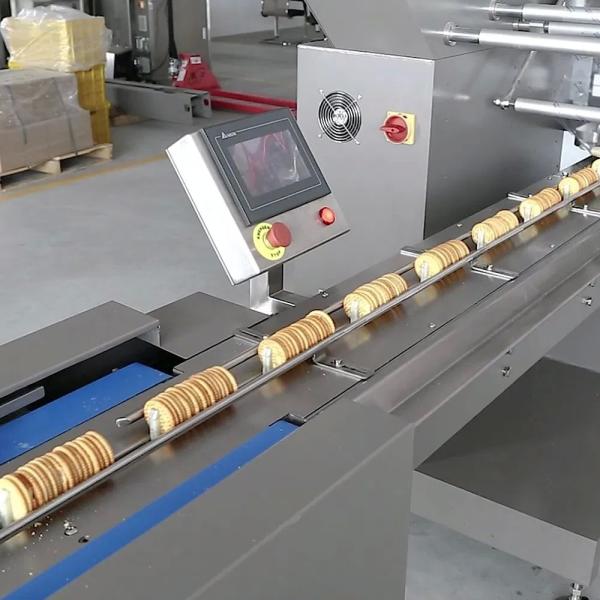 Quality On Edge Cookies Packing Machine Electric Cookie Wrapping Machine 8kw for sale