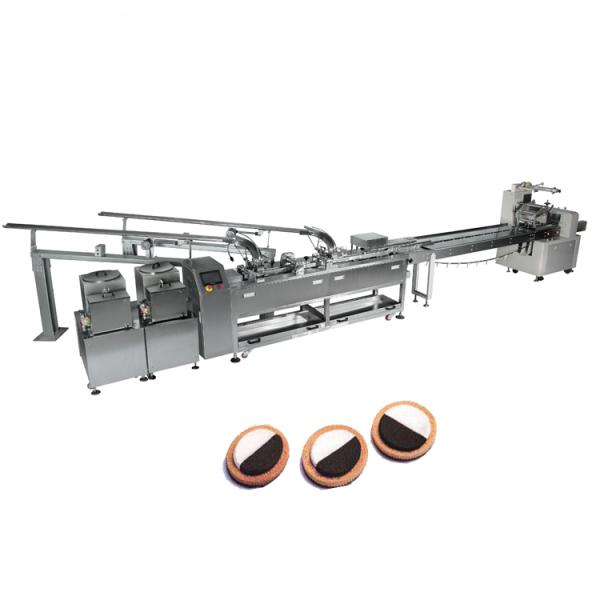 Quality One Lane Sandwich Biscuit Machine Two Cream Biscuit Packing Machine 220V for sale