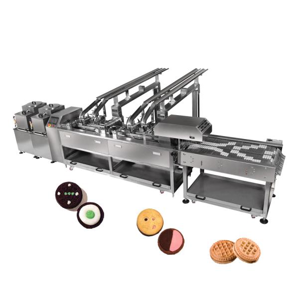 Quality Double Lane Biscuit Sandwiching Machine 6kw Biscuit Making Machines With Row Multiplier for sale