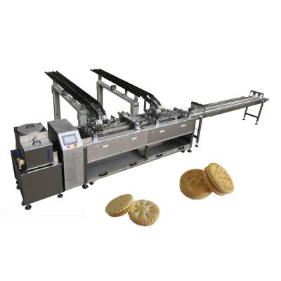 China Dual Lane Chocolate Cream Sandwiching Machine Single Flavor Biscuit Making Machine With Conveyor for sale