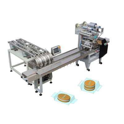 China Automatic Dry Biscuit Four Lane Vibrating Feeder With Biscuit Flow Packing Machine for sale