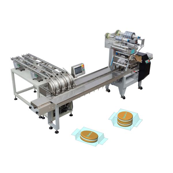 Quality Four Lane Flow Packing Machine 220V / 50Hz Automatic Biscuit Feeder for sale