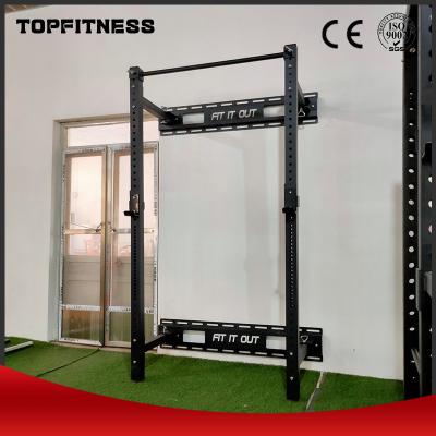 Cina Montaggio a parete Pieghevole Squat Power Rack Colorato su misura per il rafforzamento delle gambe in vendita