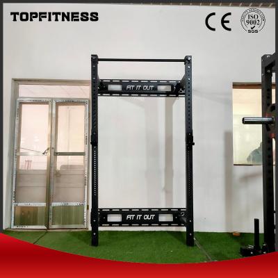 Cina Fitness room a colori su misura Pieghevole Montaggio a parete Montaggio a parete Squat Rack Fonte di alimentazione manuale in vendita