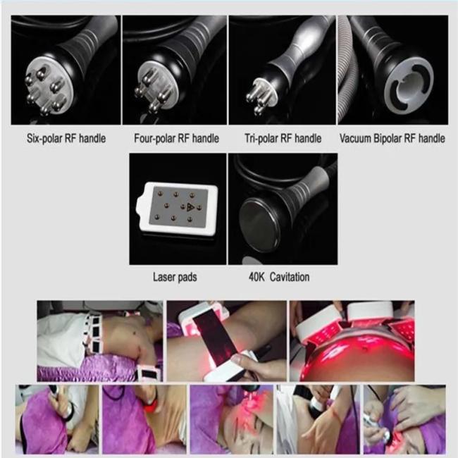 6 In 1 Slimming Machine Vacuum Laser Radio Frequency Rf 40k Body Cavitation Lipo Liposuction Ultrasonic skin whitening device Firming System