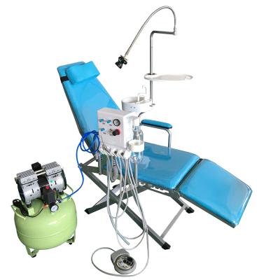 China CE & ISO approval LED lamp dental Turbine folding chair unit with spittoon N006 for sale