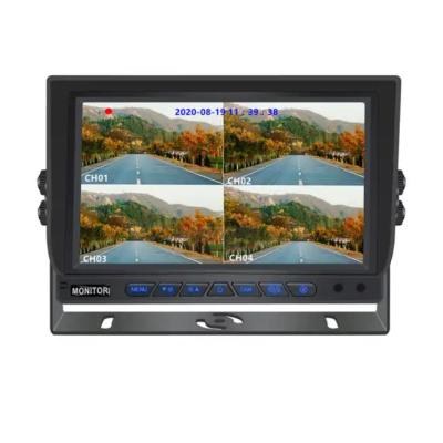 China 7inch AHD LCD Screen 4-Channel Quad SD Card AHD Vehicle LCD Car Monitor With 1080P Cameras for sale