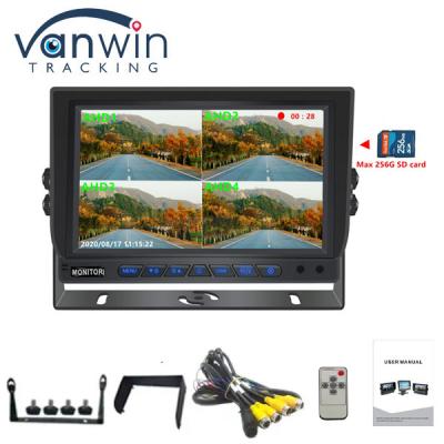 China 7inch AHD LCD Screen 4-Channel Quad SD Card AHD Vehicle LCD Car Monitor With 1080P Cameras for sale