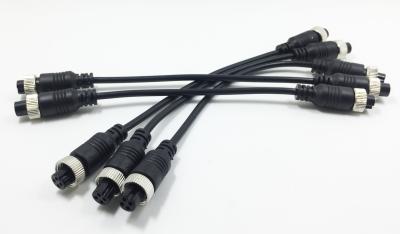 China DVR Accessories 4 pin female M12 aviation adapter / connector type to connect Monitor with MDVR for sale