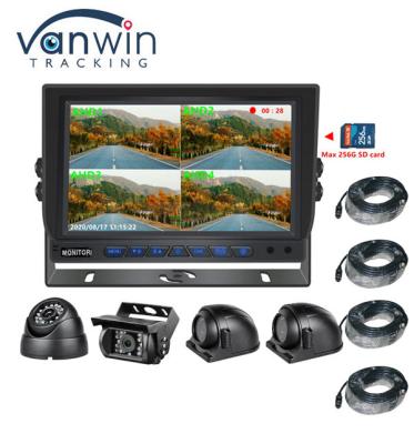 China Hot Sale 9 inch 1024*600 AHD Quad Display Car Truck Security Camera System With Recording Function for sale