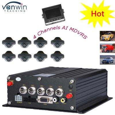 中国 4G GPS WIFI デュアル SD カード 4 チャネル MDVR 1080P HDD AI DVR バスカー フロックリフト 販売のため