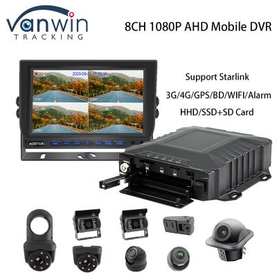 China 4G Starlink 1080P AHD 8 Channel Cars CCTV MDVR GPS 4G WIFI Camera System Mobile DVR for sale