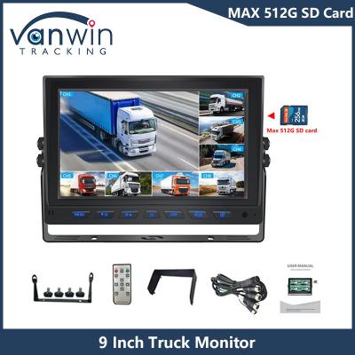 China 9 Inch 8 Channel AHD Monitor Video 1080P Car LCD IPS Monitor for Bus Truck Trailer for sale