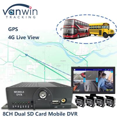 China 8CH AHD Dual SD Card Mobile DVR System 4G WIFI GPS MDVR für die Live-Ansicht zu verkaufen