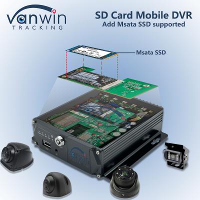 China Mini Size Add Msata SSD Supported 4CH Mobile DVR 4G Vehicle Gps Tracking MDVR for sale