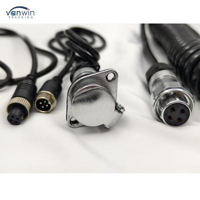 China 4 Pin Female to Plug Custom Spring Wire waterproof trailer cable camera for Truck Forklift for sale