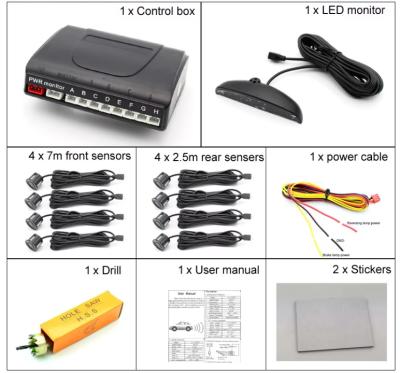 中国 12V車用パーキングセンサー 8個 フロント＆リアパーキングセンサーキット 販売のため