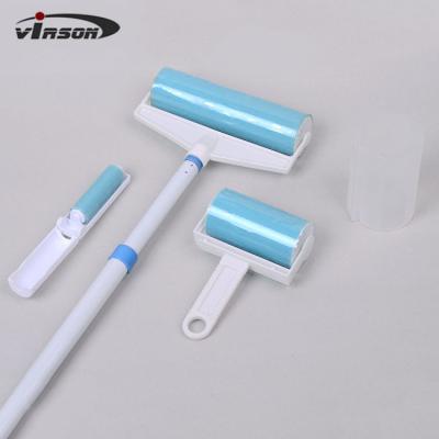 China Sticky Vertical  Blue Washable Disposable Plastic Lint Roller Sets for sale