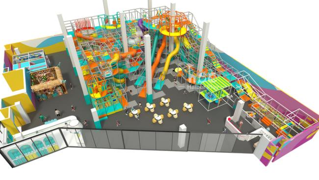 Mechanical themed indoor play structure for children