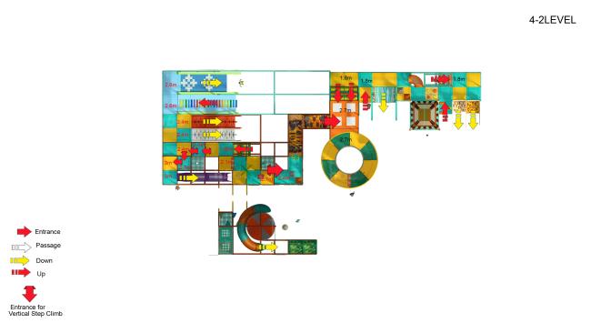 Themed playground with vibrant colors and textures