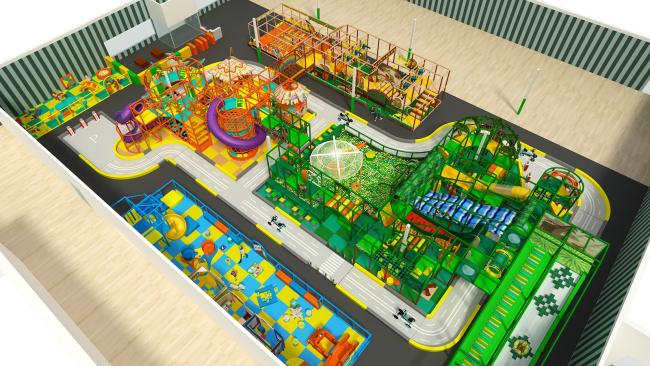 Themed playhouse with soft play area