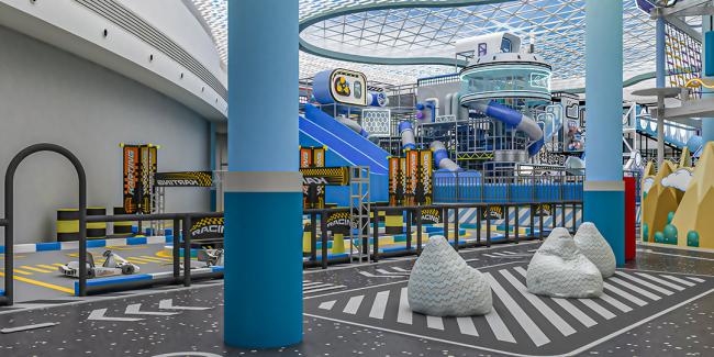 Children enjoying the custom-designed play area