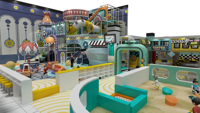 Children playing in ball pit area