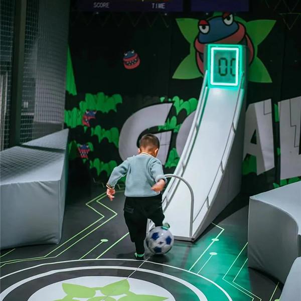 Ball pit area in forest theme playground