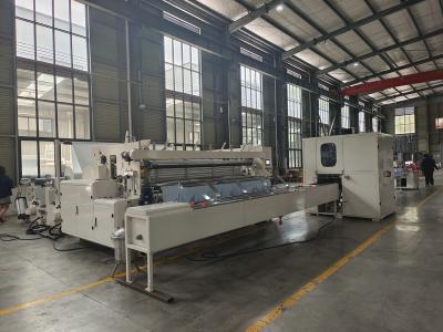 China 10/12 Rolls Package Small Toilet Tissue Paper Roll Making Machine Production Line With Log Saw Cutter for sale