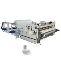 China PLC Automatic Toilet Paper Roll Rewinding Machine 2800mm Width Maxi Roll Making for sale
