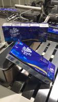 China Automatic Handkerchief Making Machine 210mm Width Color Print Unit 76mm Core 70-75 Bags/min for sale